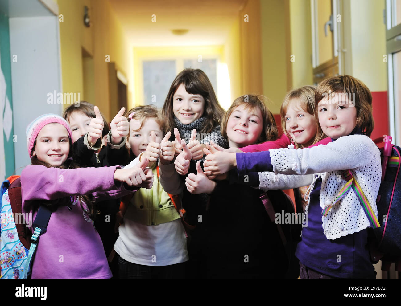 happy children group in school Stock Photo - Alamy