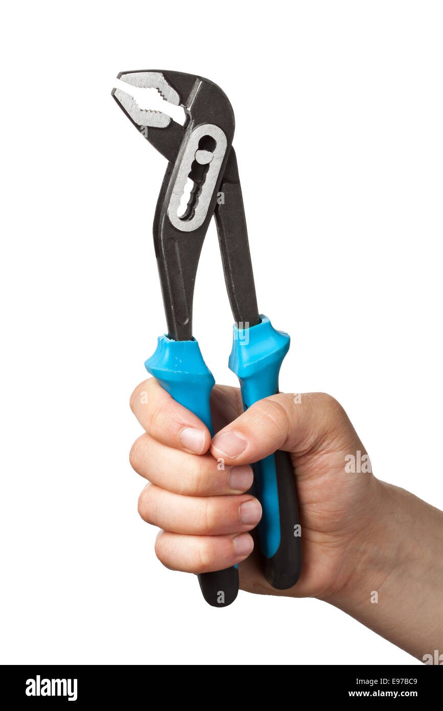 Hand with wrench Stock Photo - Alamy