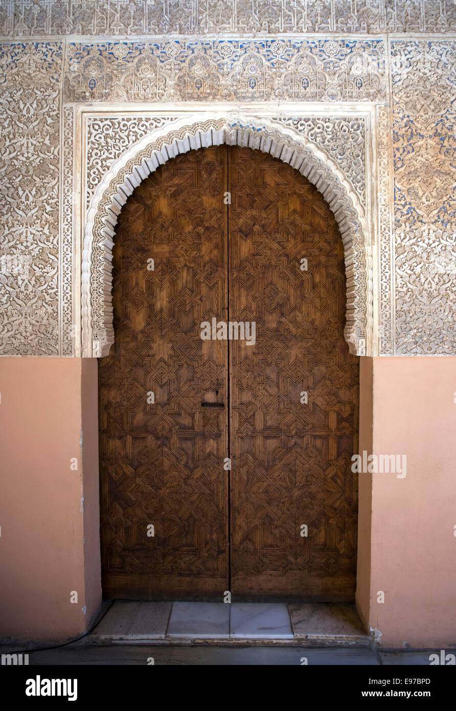 Door inside the Alhambra Palace Stock Photo - Alamy