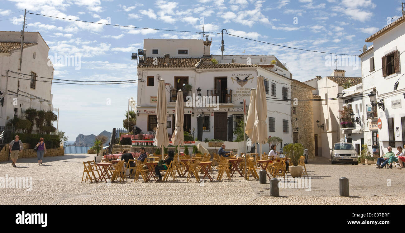 The square in the old town of Altea Stock Photo - Alamy