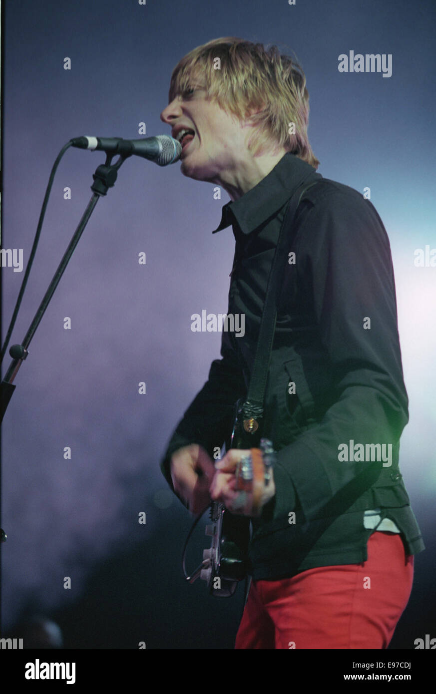 Crispian Mills of Kula Shaker on stage in concert at Irvine Beach Music ...