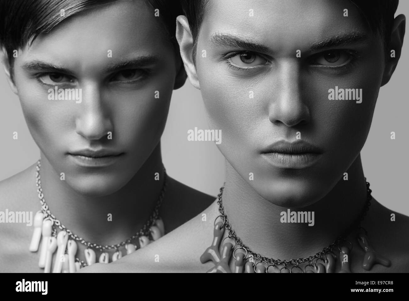 handsome sensual men in necklaces Stock Photo - Alamy