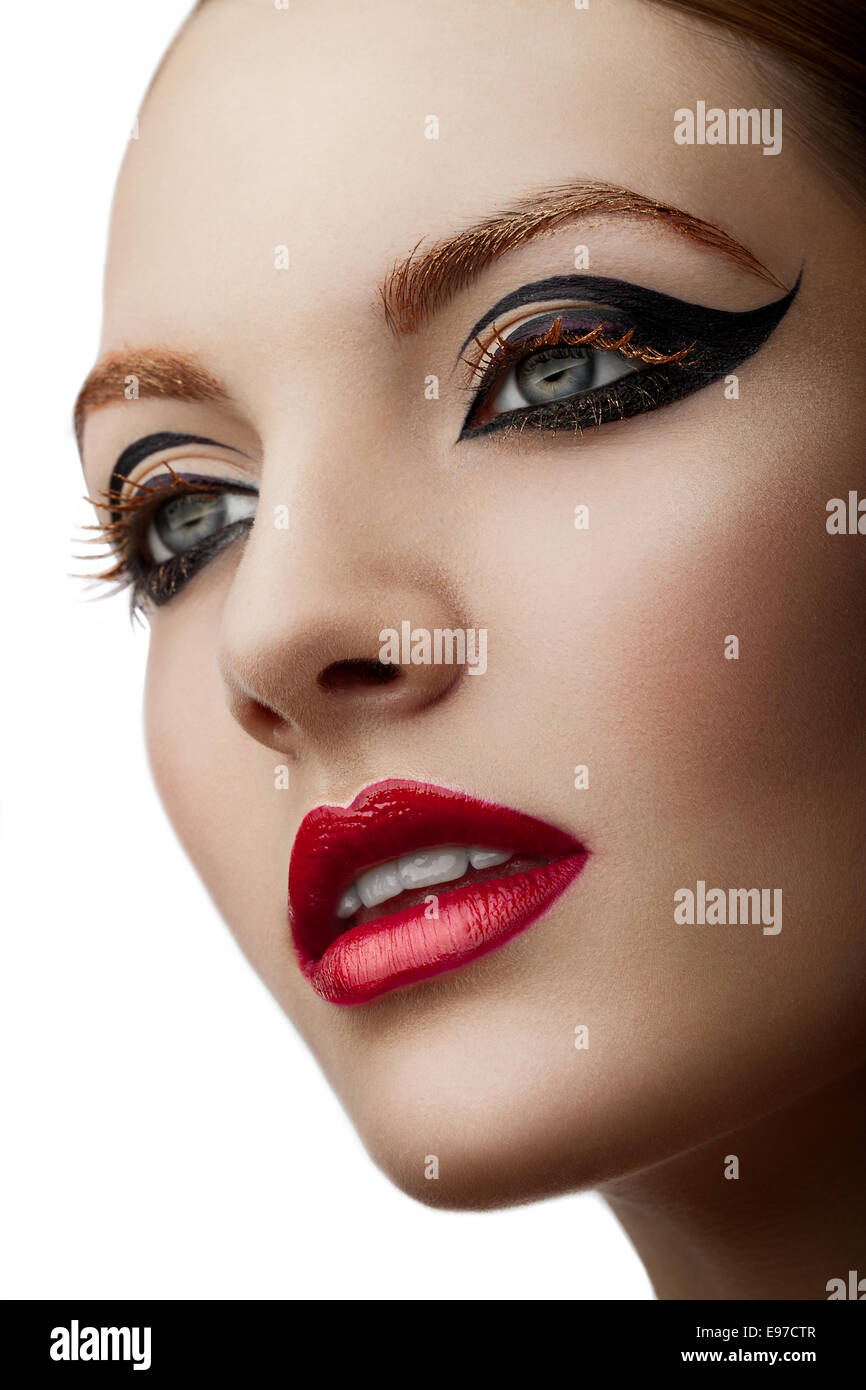 Profile beauty picture of woman with creative make up Stock Photo - Alamy