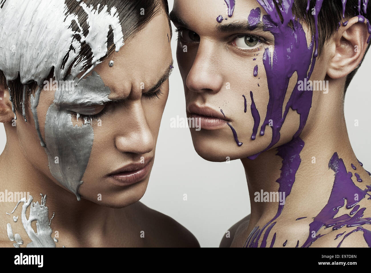 Silver face paint hi-res stock photography and images - Alamy