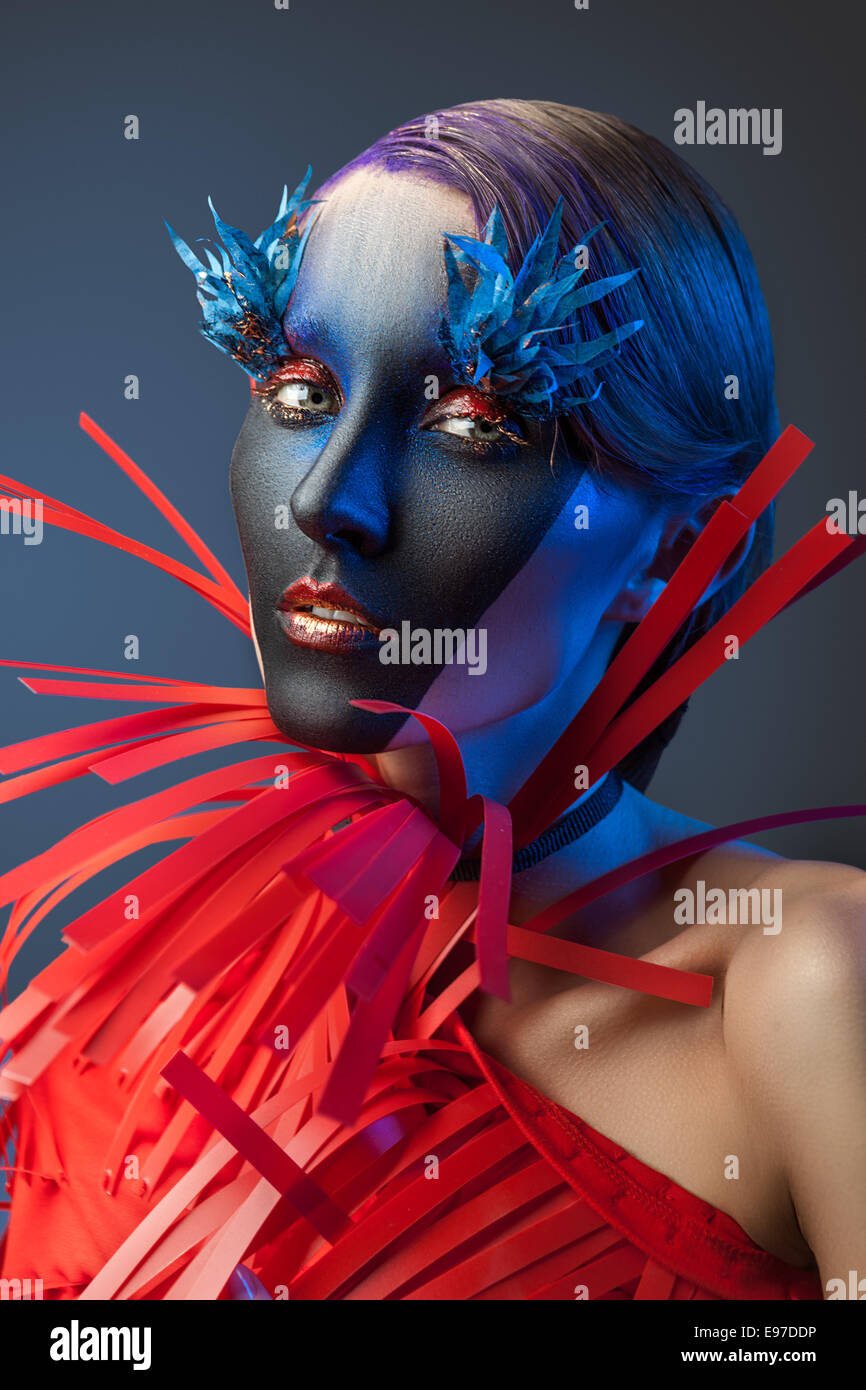 portrait of woman face in pink roses Stock Photo - Alamy