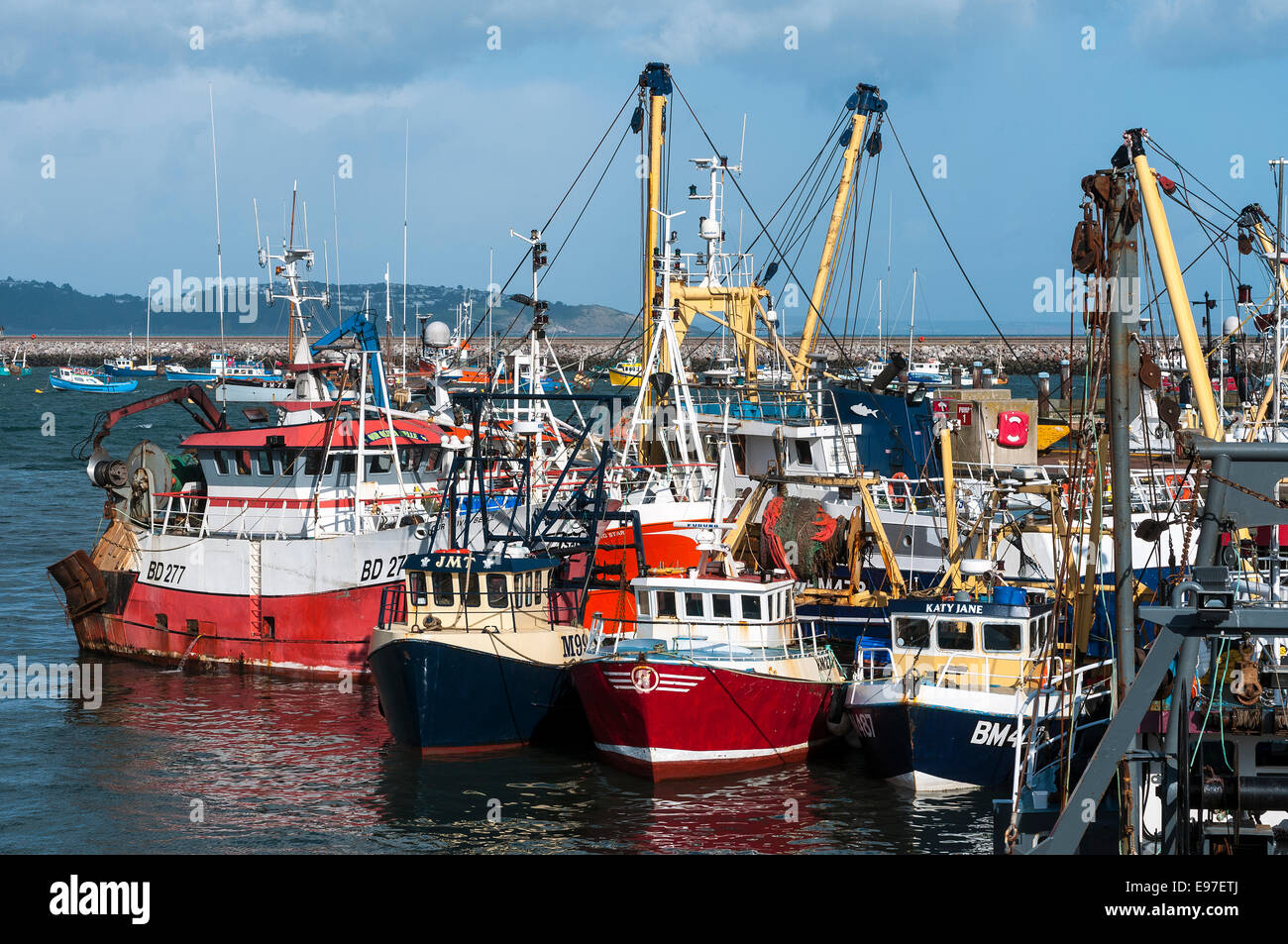 Brixham Trawlers in Brixham Harbour,katy Jane trawler Stock Photo - Alamy