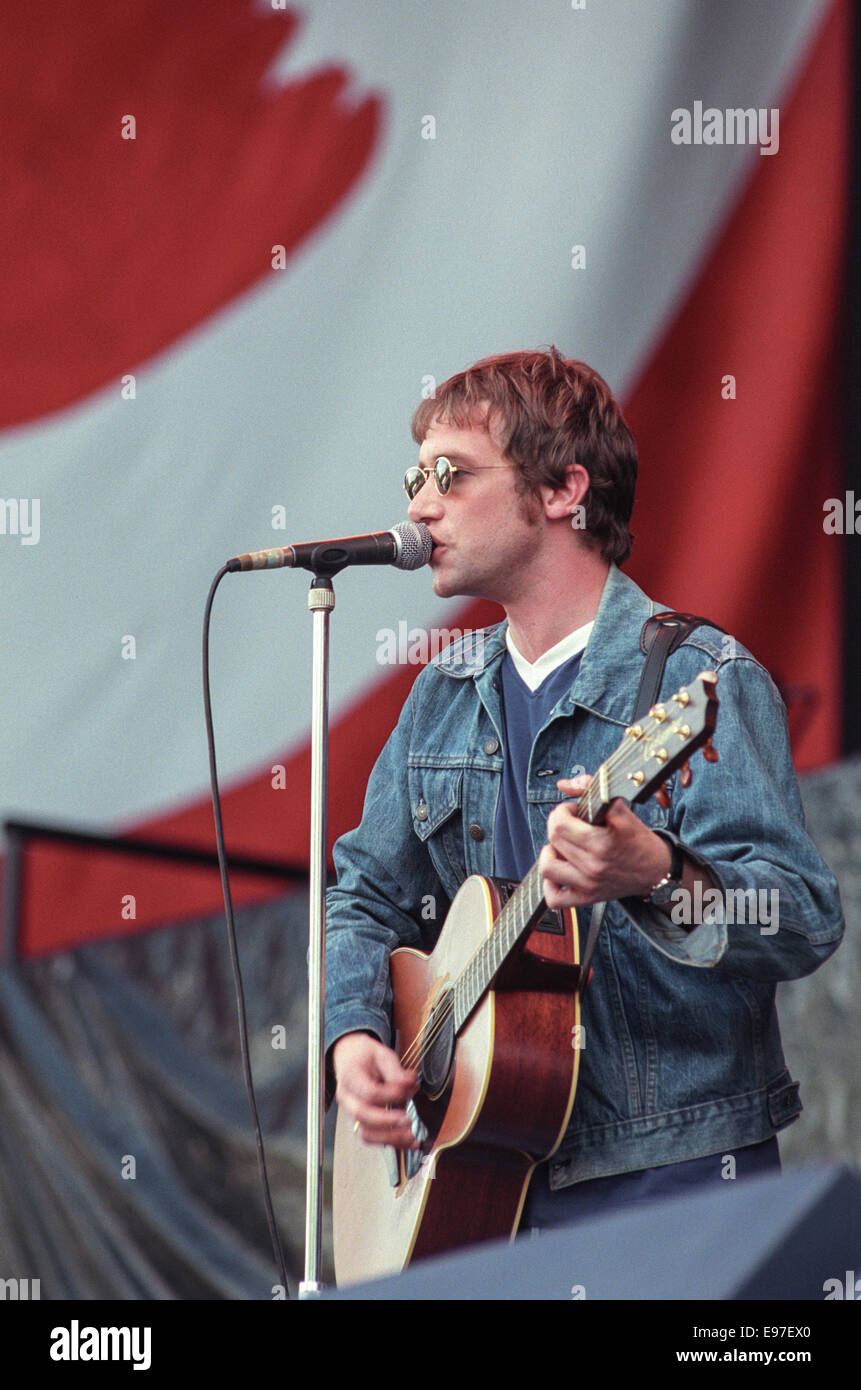 Simon Fowler of Ocean Colour Scene on stage in concert at Loch Lomond ...