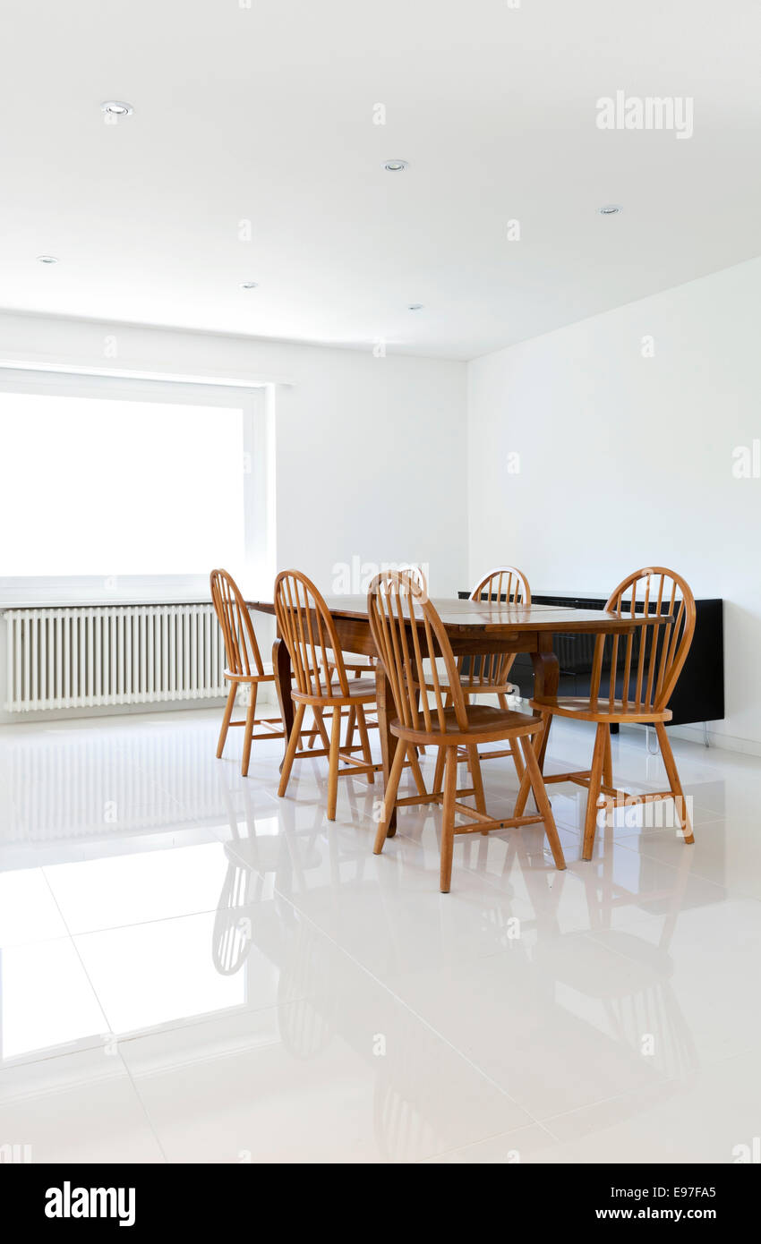 interior house, dining table and chairs Stock Photo - Alamy