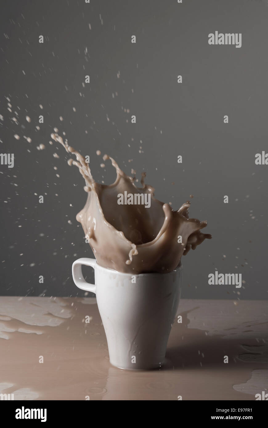 Splashing milk shake Stock Photo - Alamy
