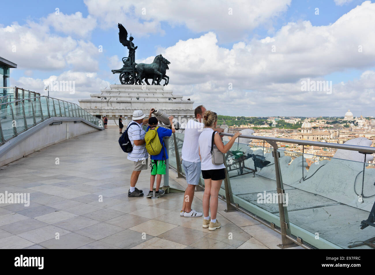 The rooftop of the white building of the Victor Emmanuel II Monument ...