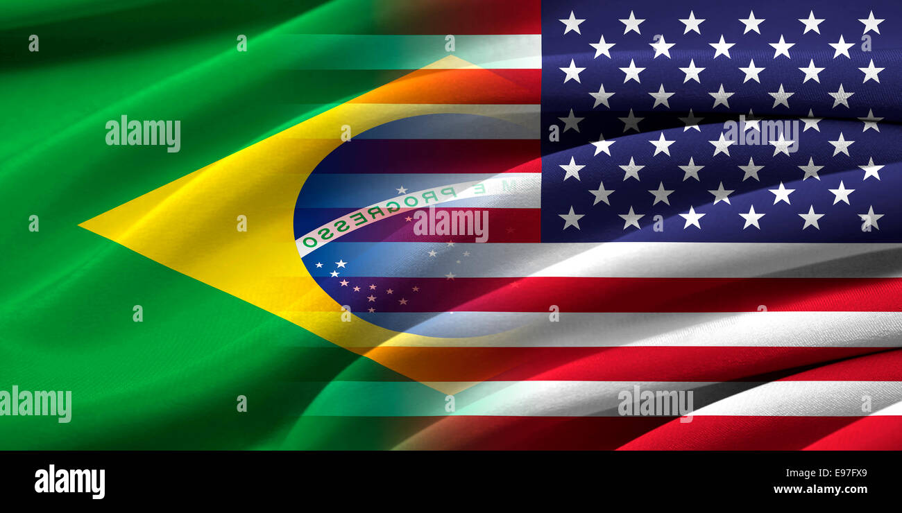 USA and Brazil. Relations between two countries. Conceptual image Stock ...