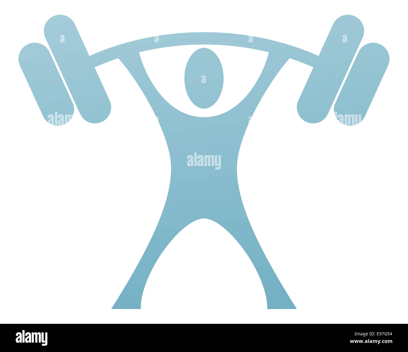 A weight lifter icon of a strong stylised man lifting a heavy weight ...