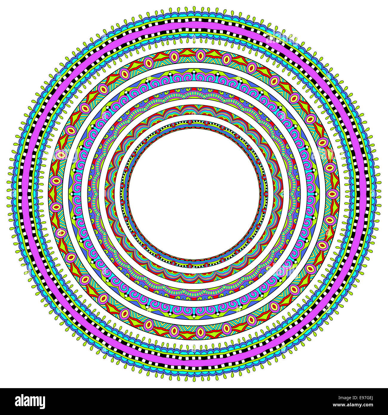 set of round geometrical frames, circle border ornament, vector Stock ...
