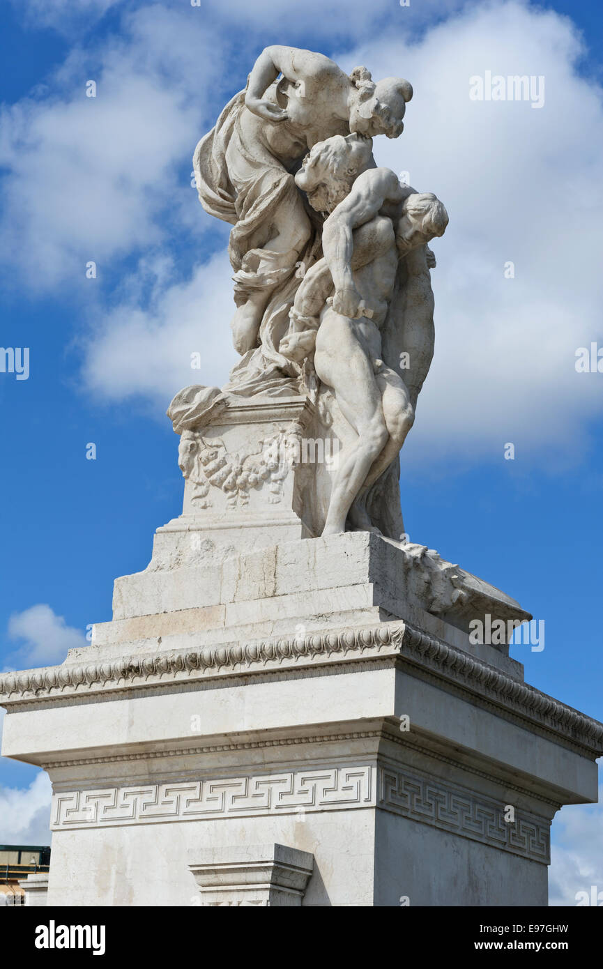 White statues against a blue sky on display outside the famous Victor ...