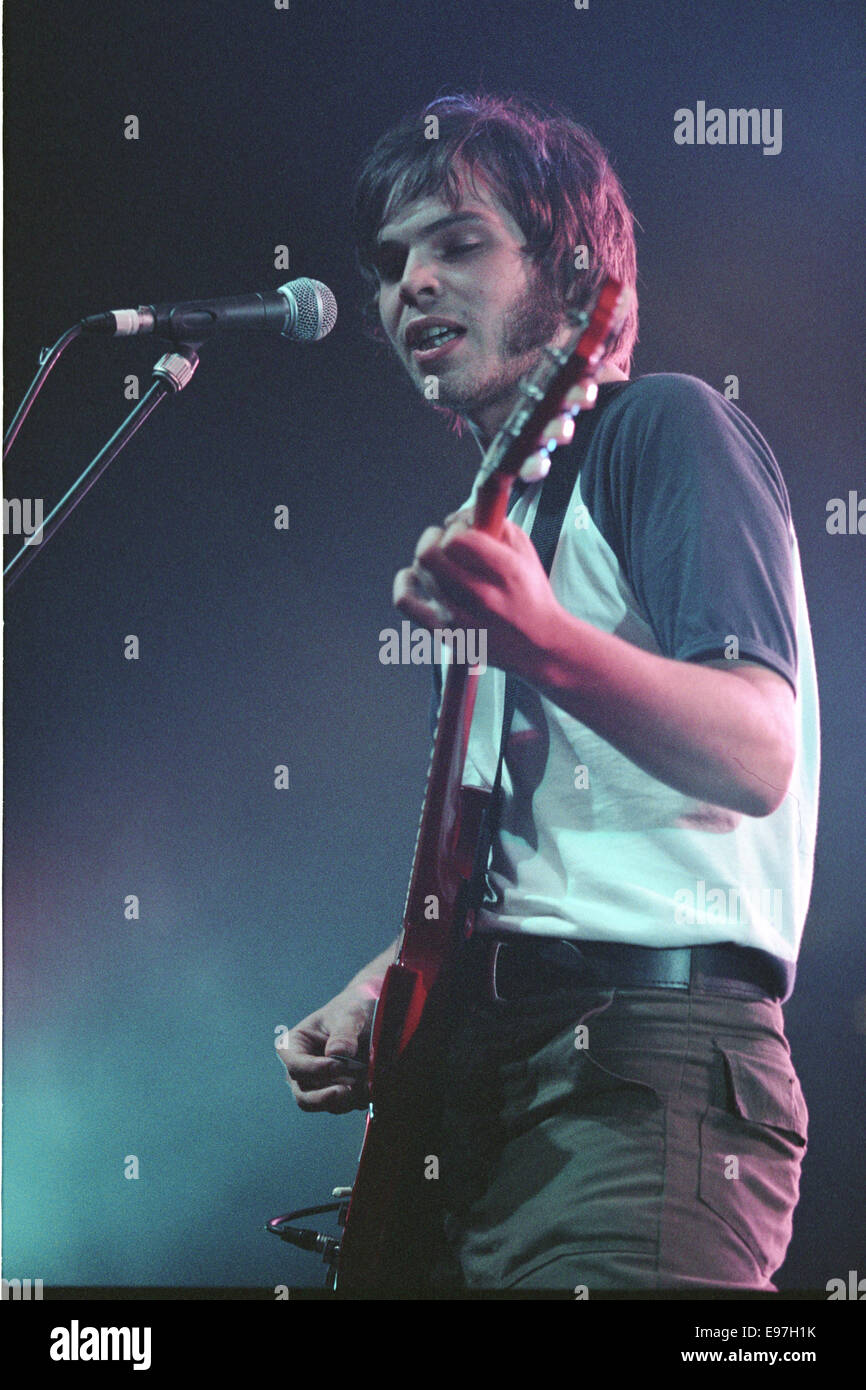 Gaz Coombes of Supergrass on stage in concert at Irvine Beach Music ...