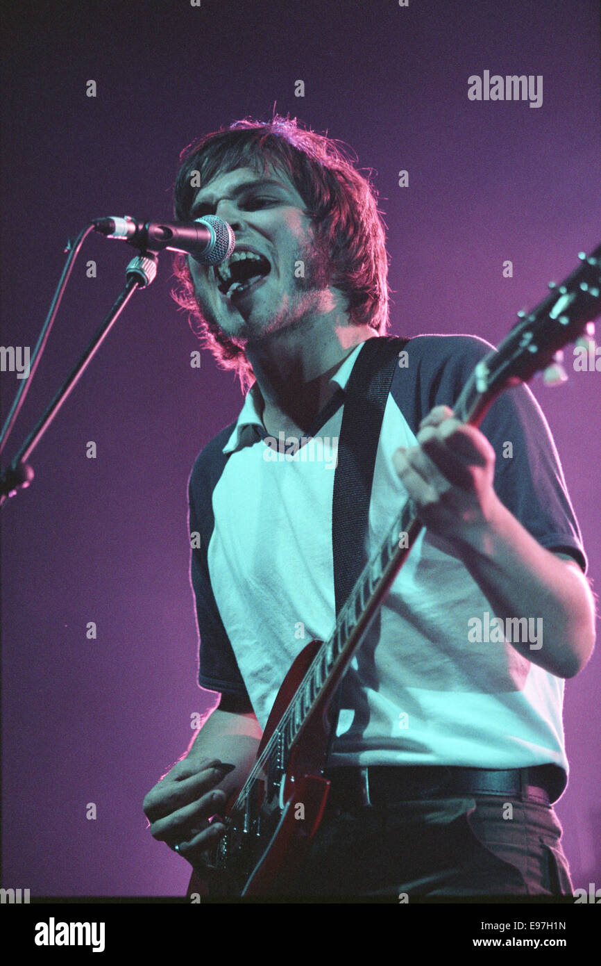 Gaz Coombes of Supergrass on stage in concert at Irvine Beach Music ...