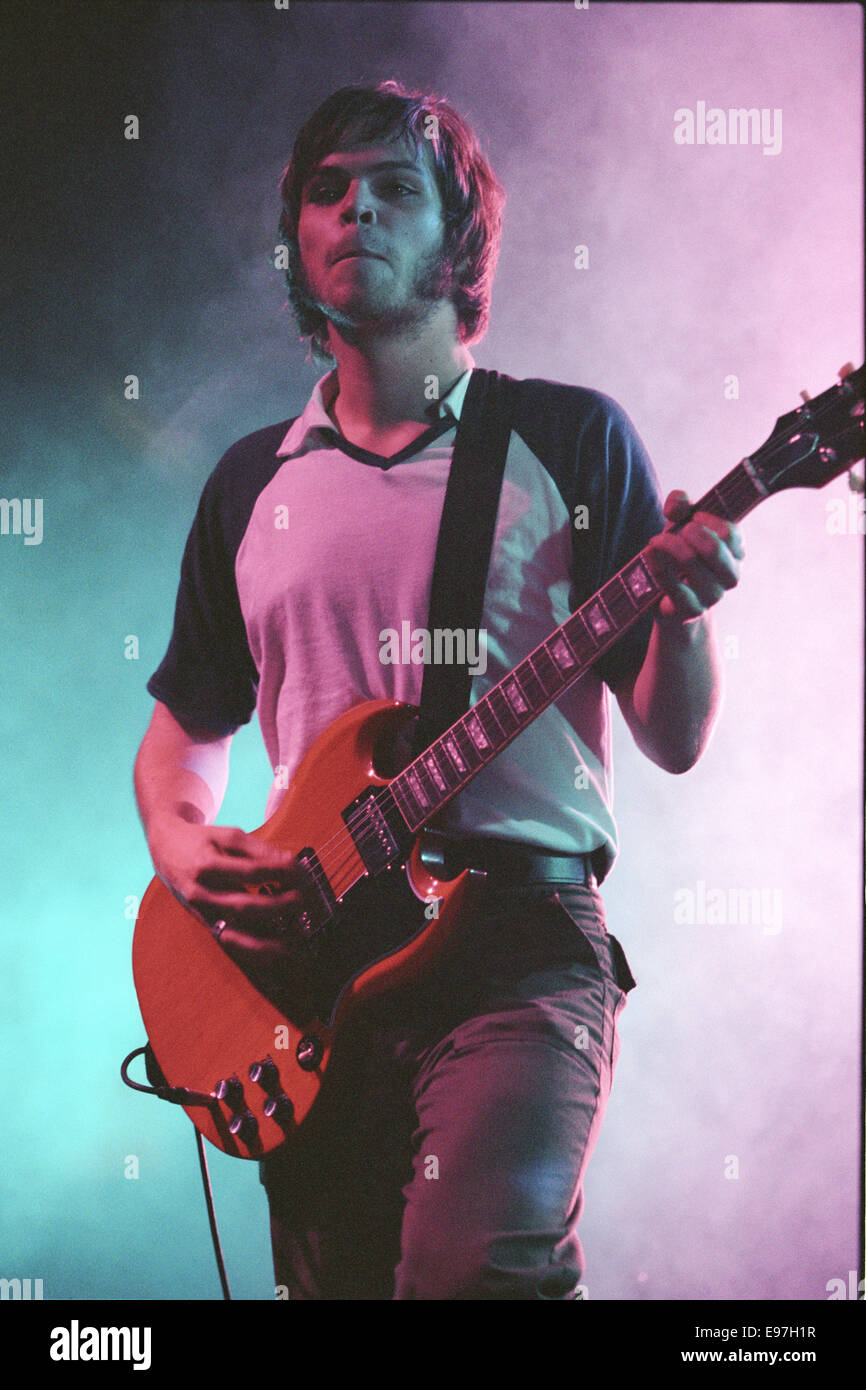 Gaz Coombes of Supergrass on stage in concert at Irvine Beach Music ...