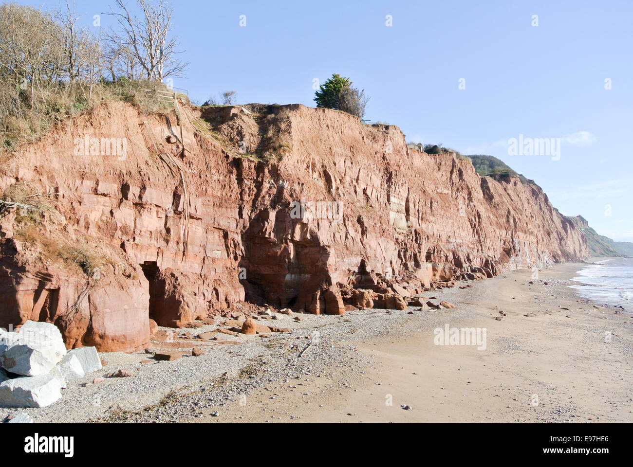 Red sandstone cliffs at Sidmouth,Devon Stock Photo - Alamy
