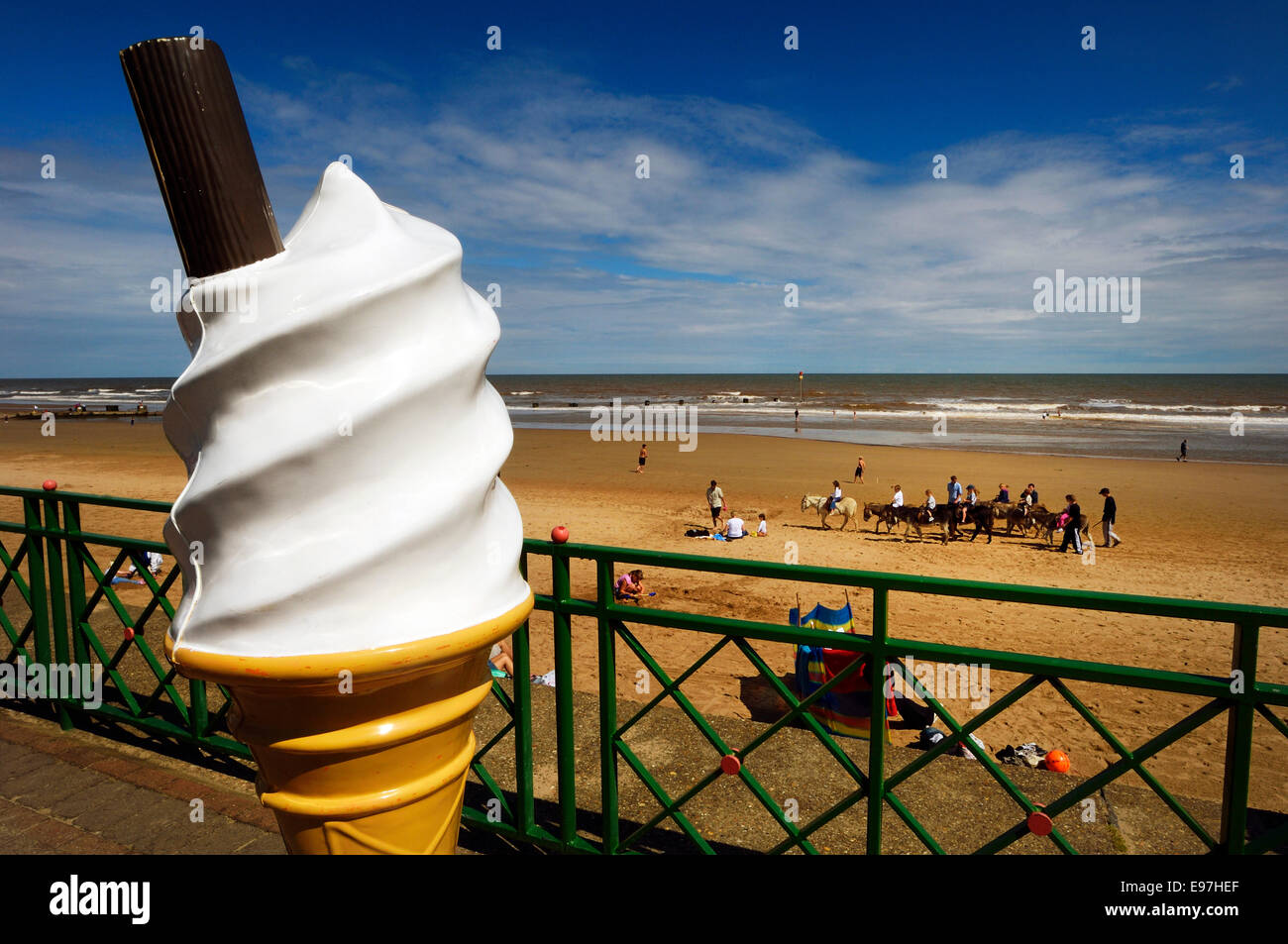 Mablethorpe seafront and beach donkeys. Lincolnshire Stock Photo - Alamy
