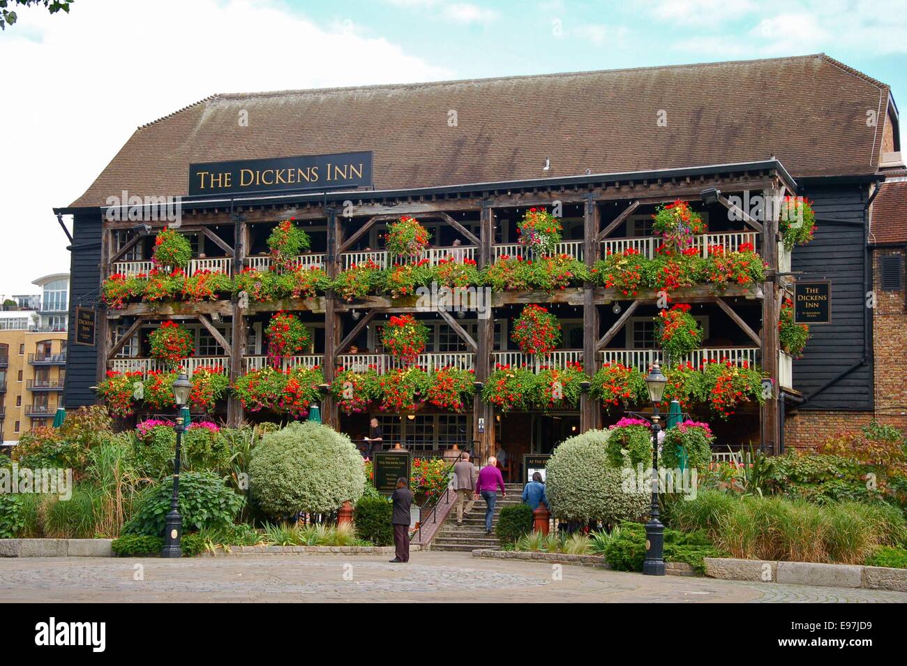 The Dickens Inn pub, St Katherine's Wharf, London, England Stock Photo ...