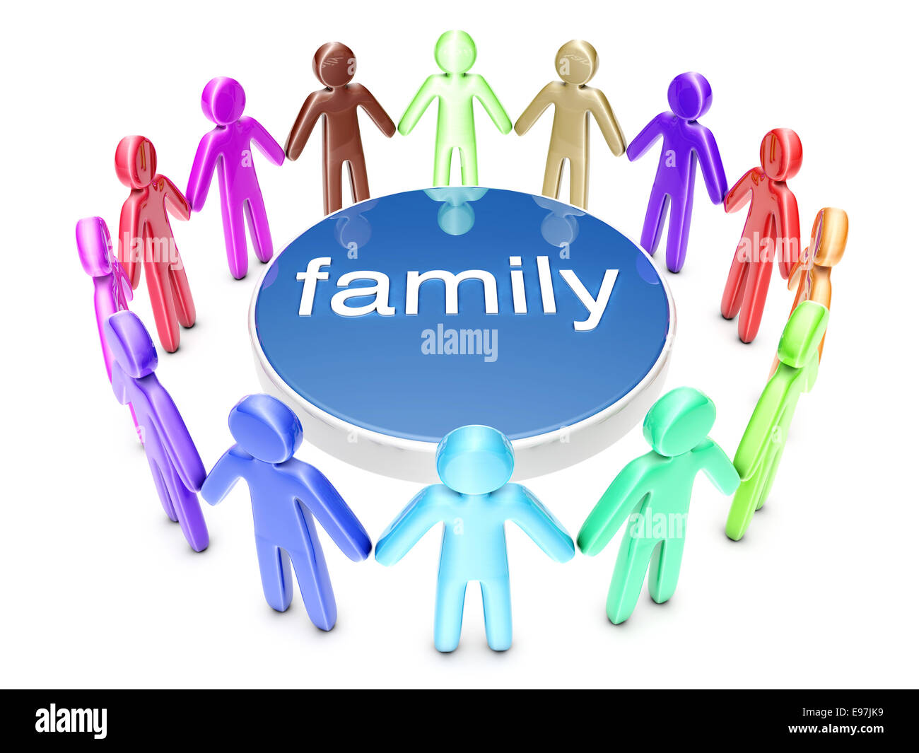 Family. A group of icon people standing in a circle Stock Photo - Alamy