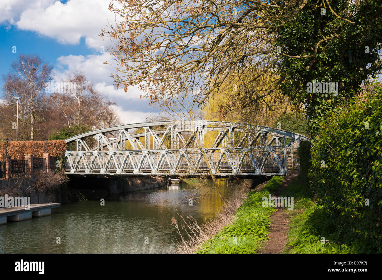 Metal bridge over the River Glen at the village of Surfleet in the ...