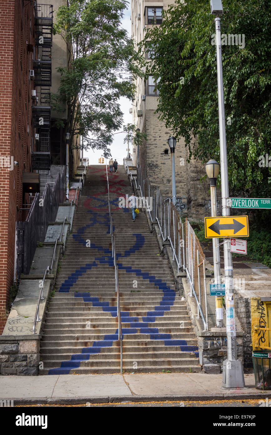 A stair street at West 187 Street and Overlook Terrace in the New York ...