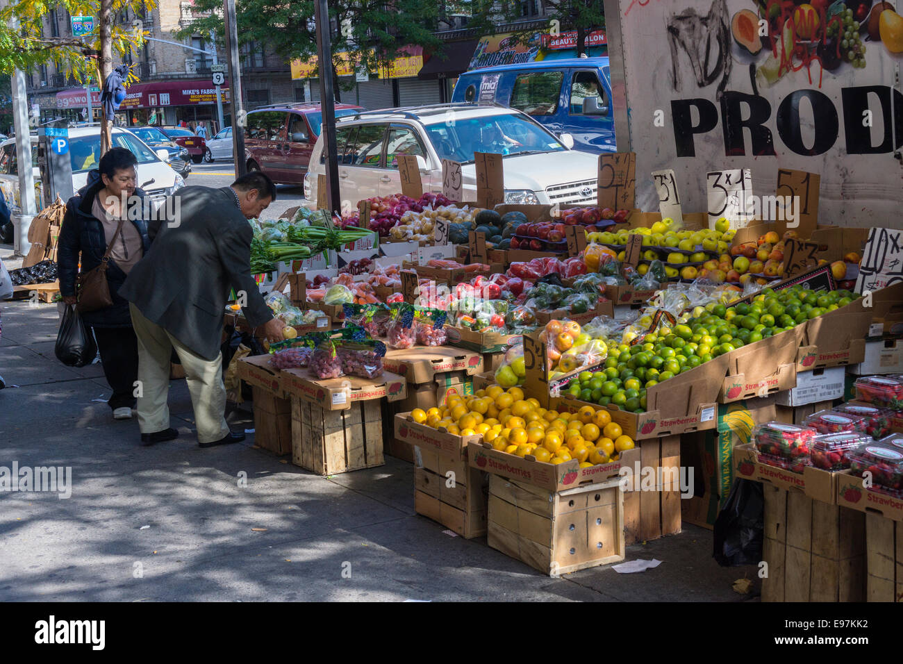 Produce stand in the primarily Dominican New York neighborhood of ...