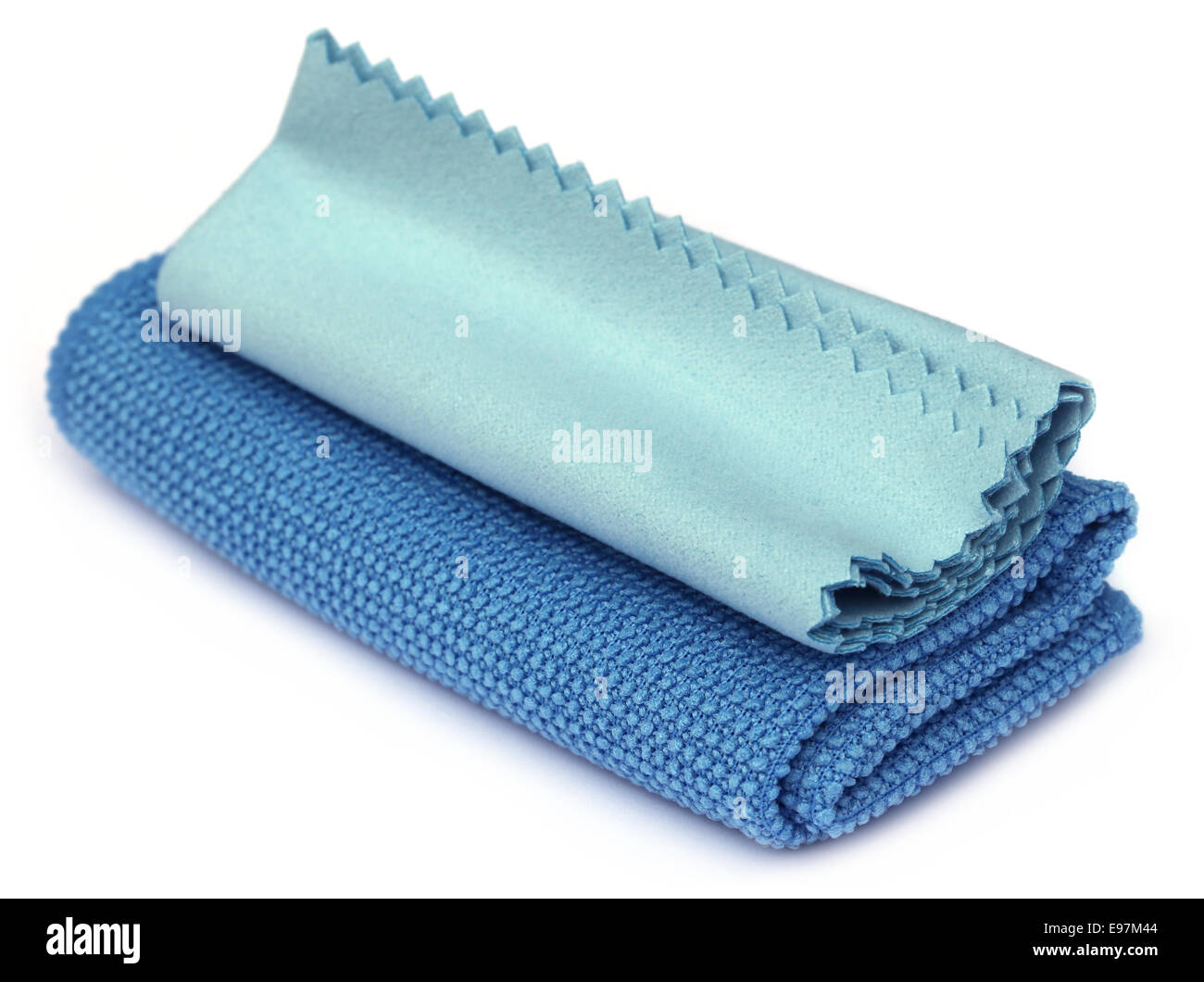 Wiping cloth with towel over white background Stock Photo - Alamy