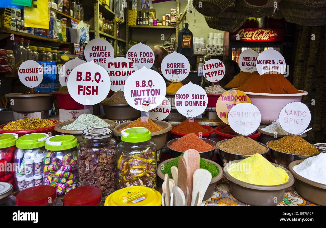 South Africa, Durban, a shop in the Indian Victoria street market Stock ...