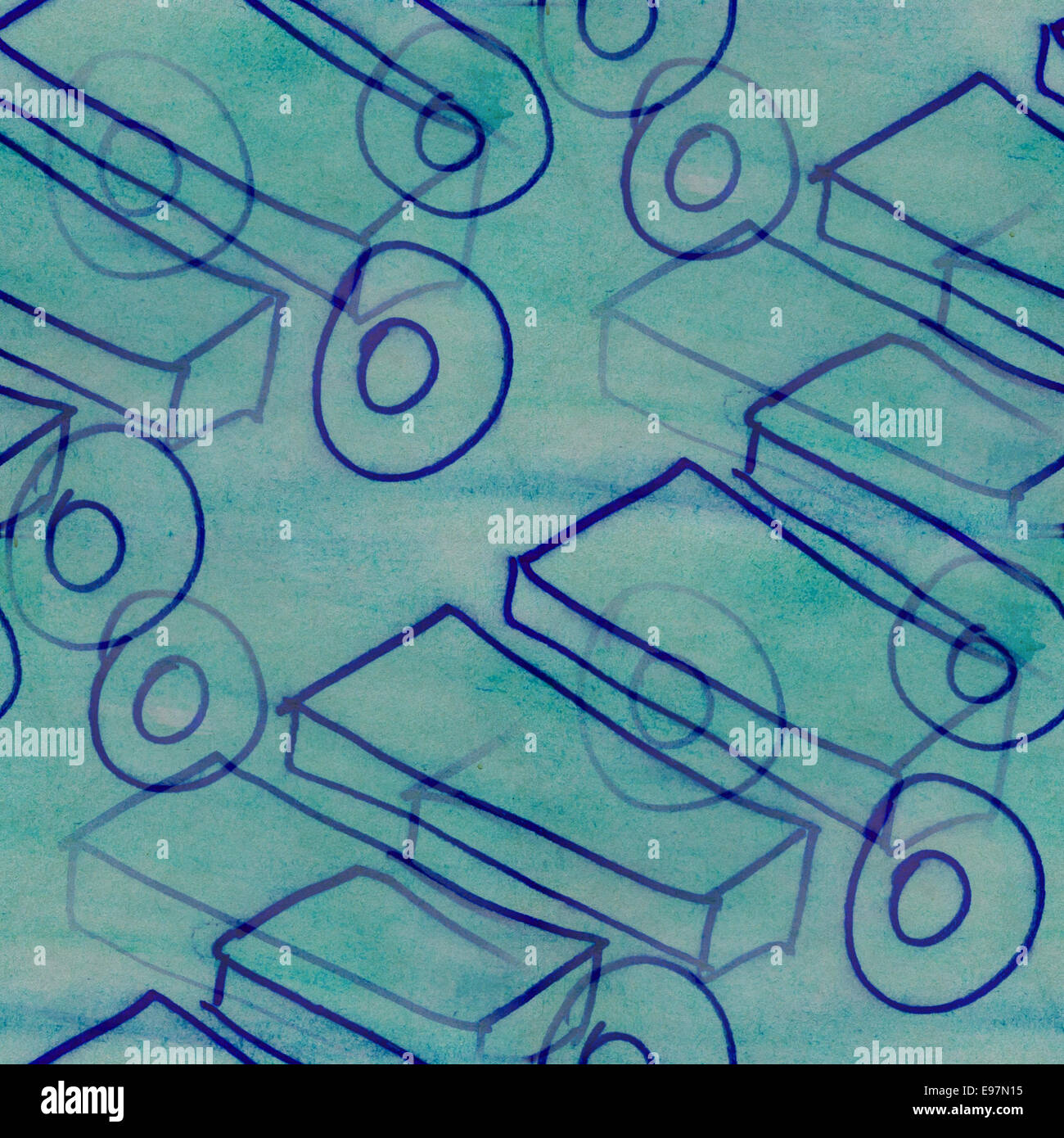 seamless pattern blue watercolor texture background wallpaper ha Stock ...