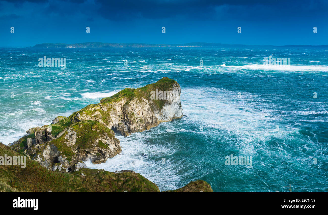 The last of Hurricane Gonzalo blows past Kinbane Head Ballycastle Co ...