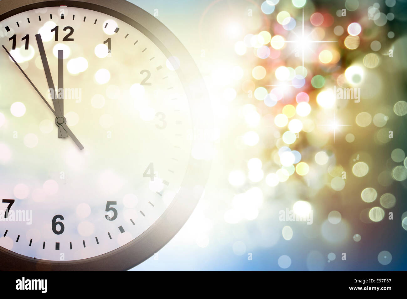 Clock face and abstract background. New Year. Christmas Stock Photo - Alamy