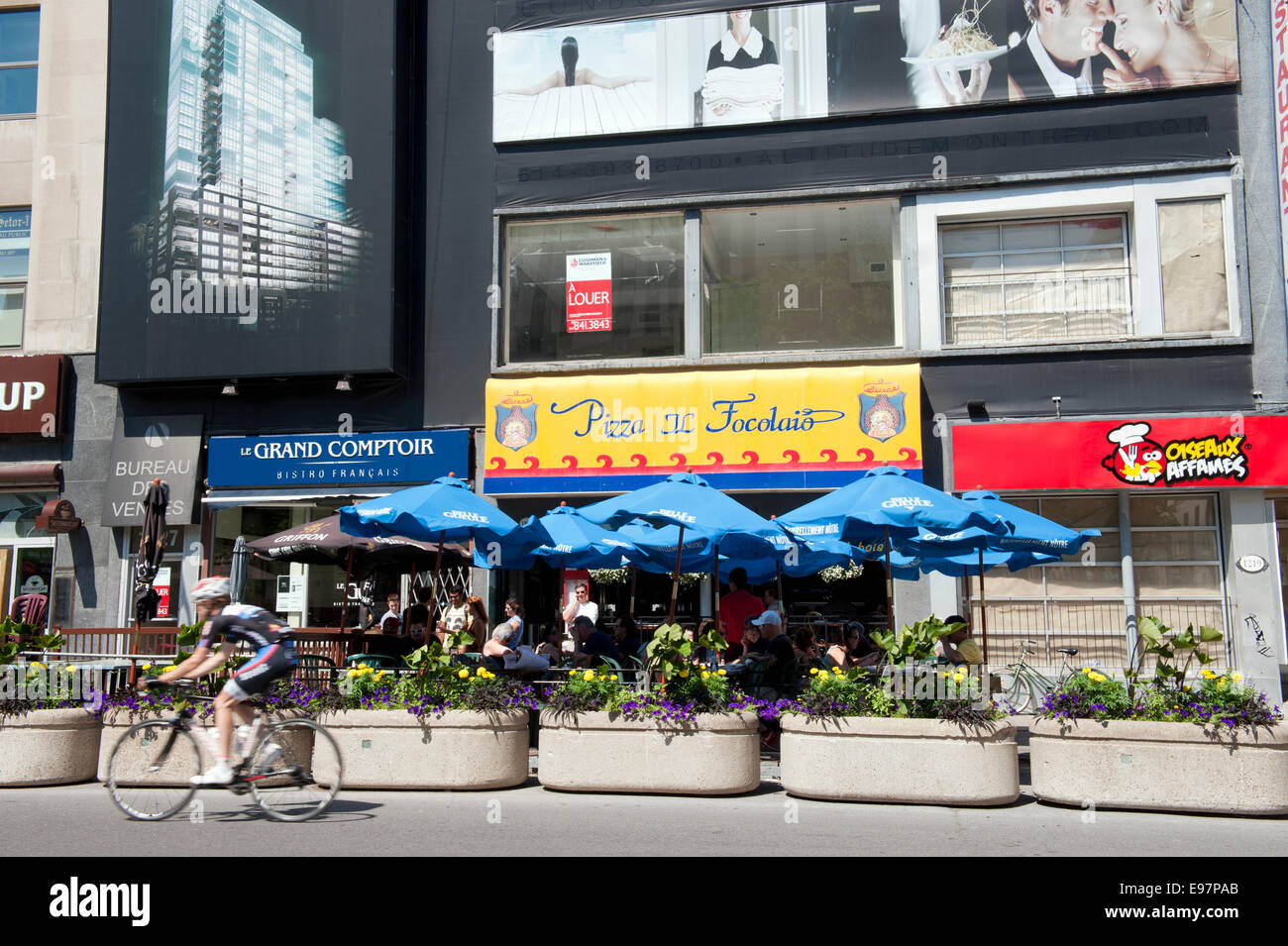 Restaurant terrace on Phillips Square street, Montreal, province of ...
