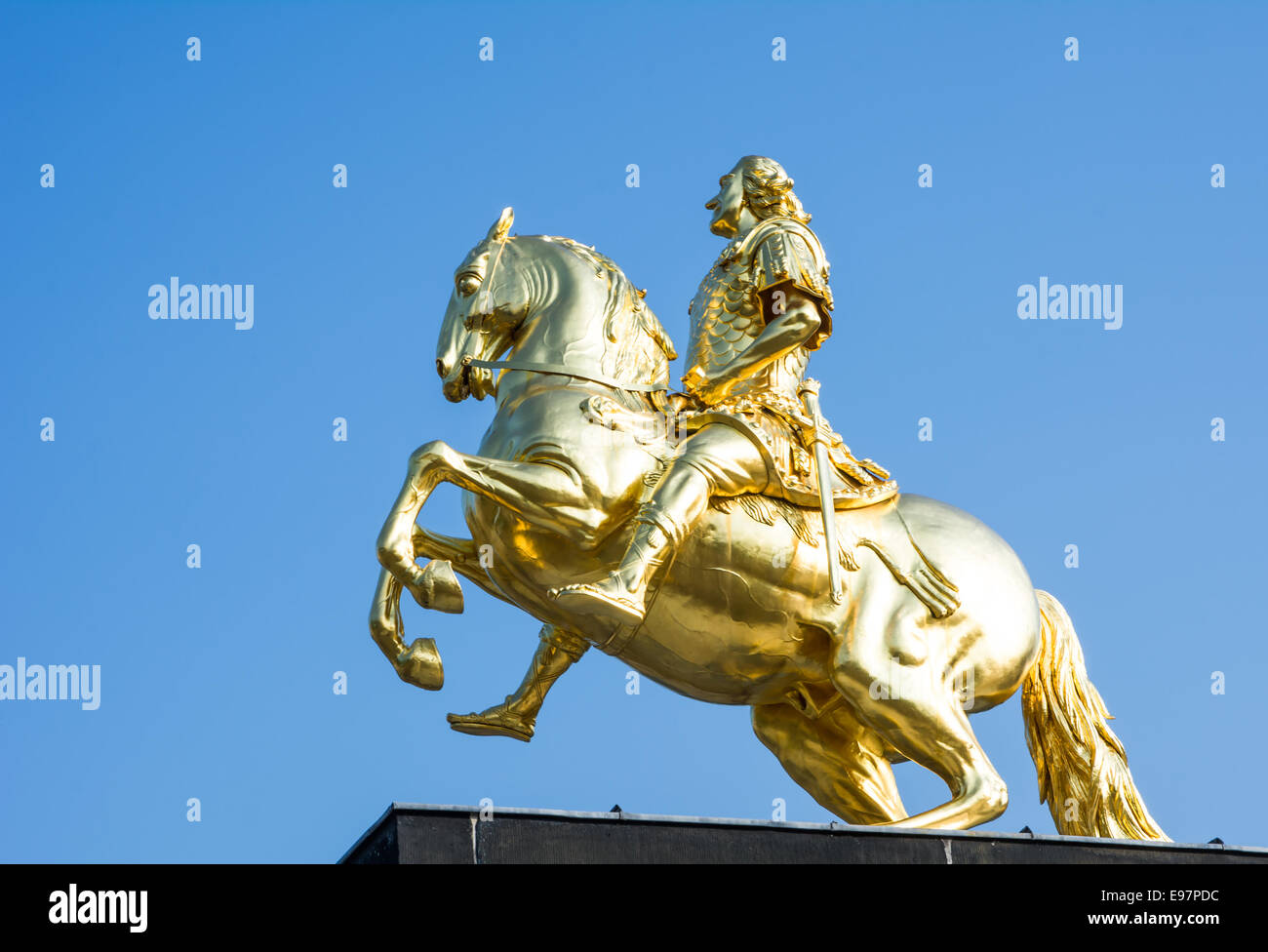 The Goldener Reiter sculpture in Dresden (build in the 18th century ...