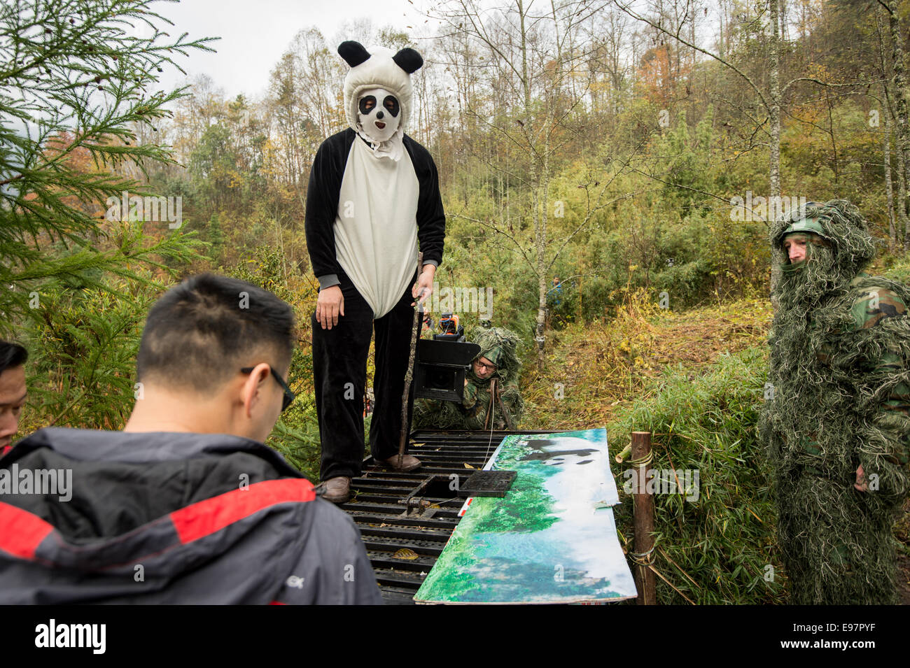 Handlers and media get ready for the release of a two-year old, captive ...