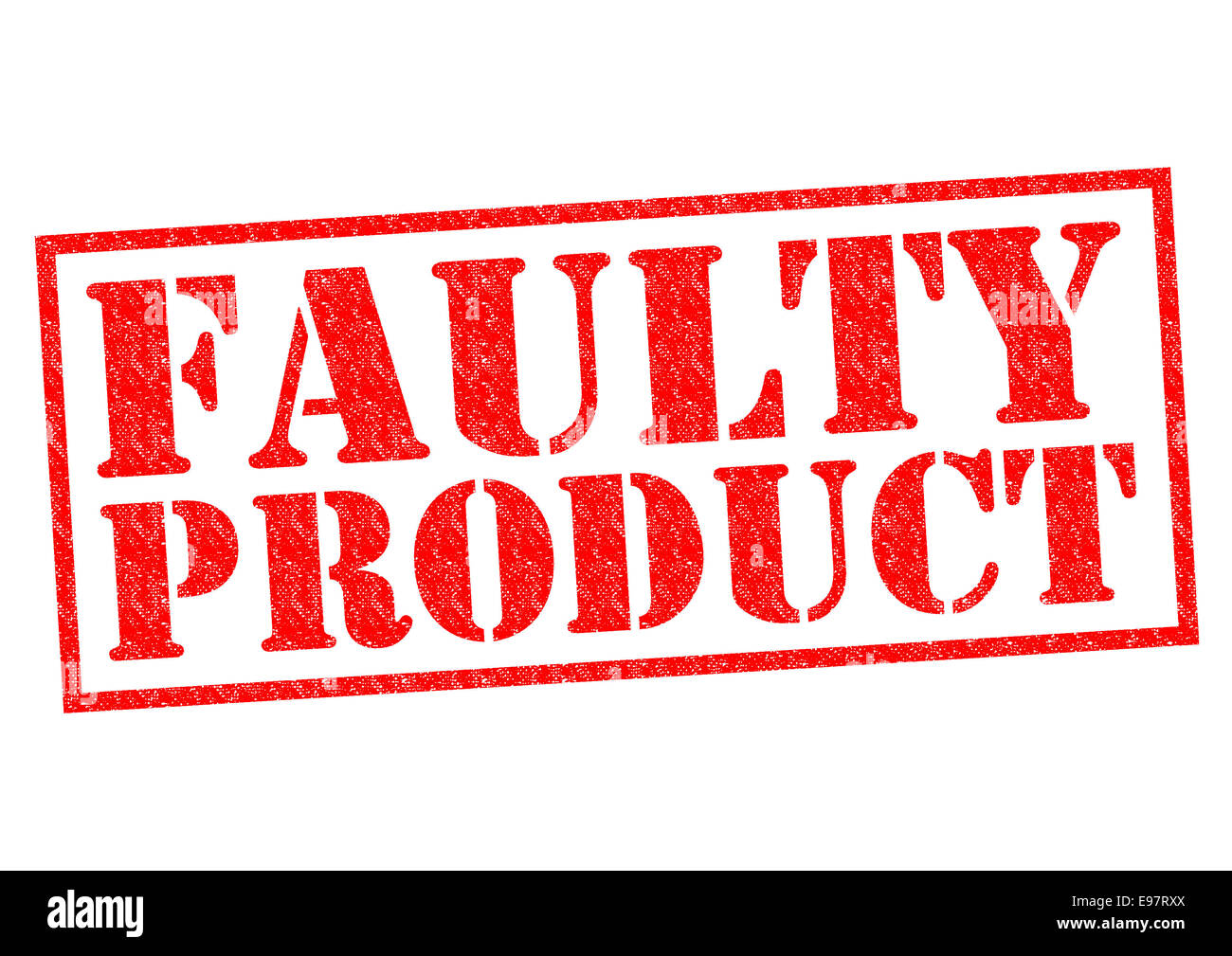 FAULTY PRODUCT red Rubber Stamp over a white background Stock Photo - Alamy