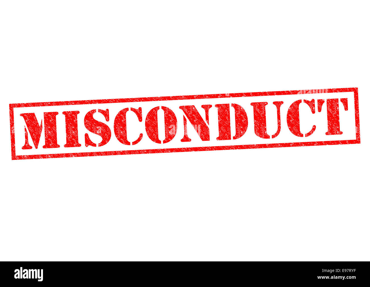 MISCONDUCT red Rubber Stamp over a white background Stock Photo - Alamy