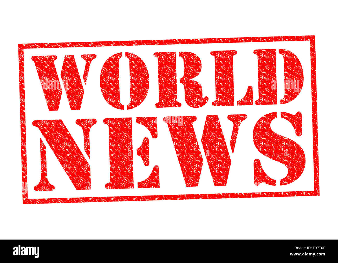 WORLD NEWS red Rubber Stamp over a white background Stock Photo - Alamy