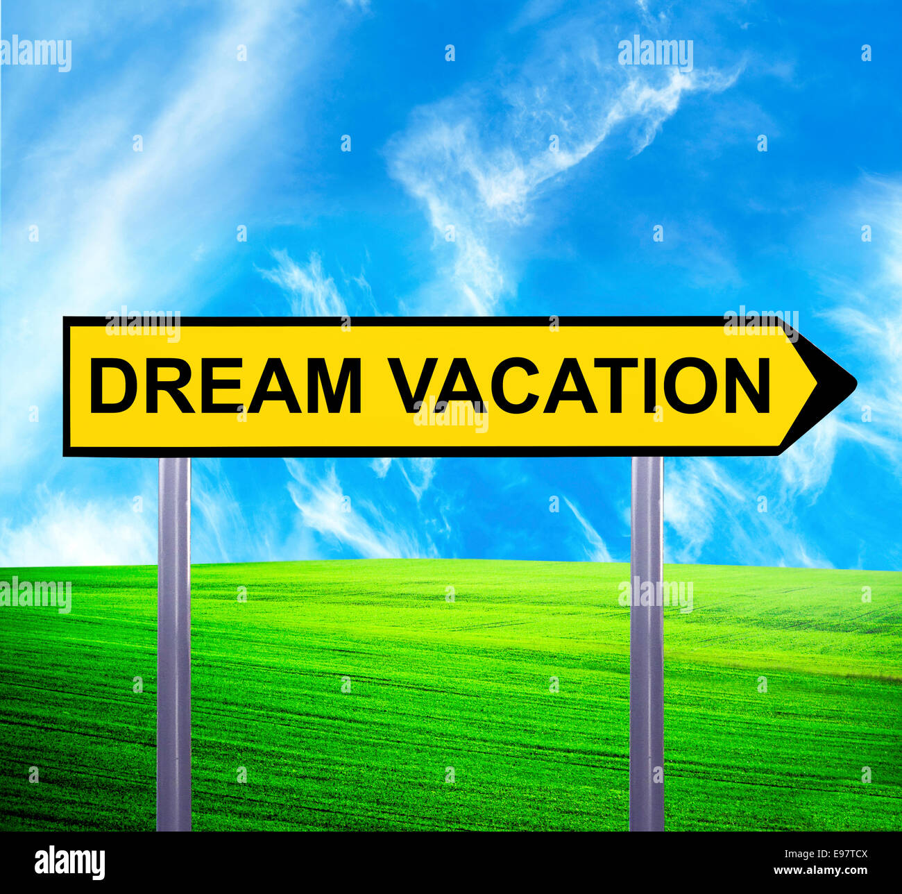 Dream vacation road sign hi-res stock photography and images - Alamy