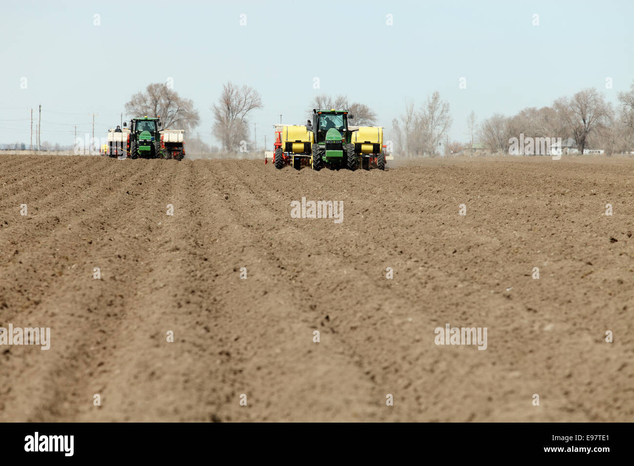 Tractor and potato planting machine hi-res stock photography and images ...