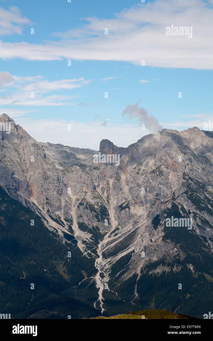 Cloud building above the summits of The Steineres Meer Alps above ...
