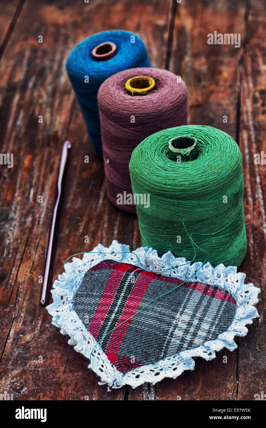 threads of different types,colors and lengths Stock Photo - Alamy