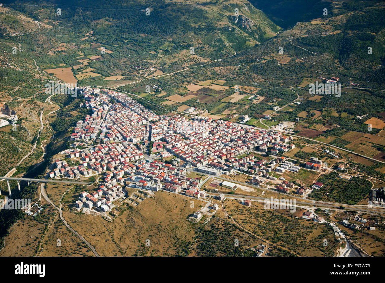 aerial view, cagnano varano, gargano, foggia province, puglia, italy ...