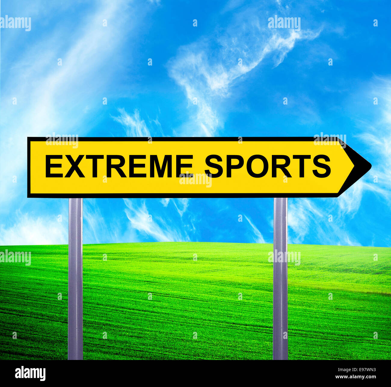 Conceptual arrow sign against beautiful landscape with text - EXTREME ...