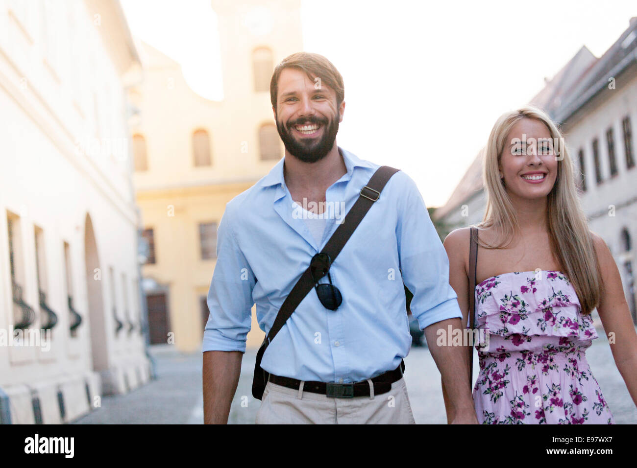Cheerful you couple taking a walk hi-res stock photography and images ...