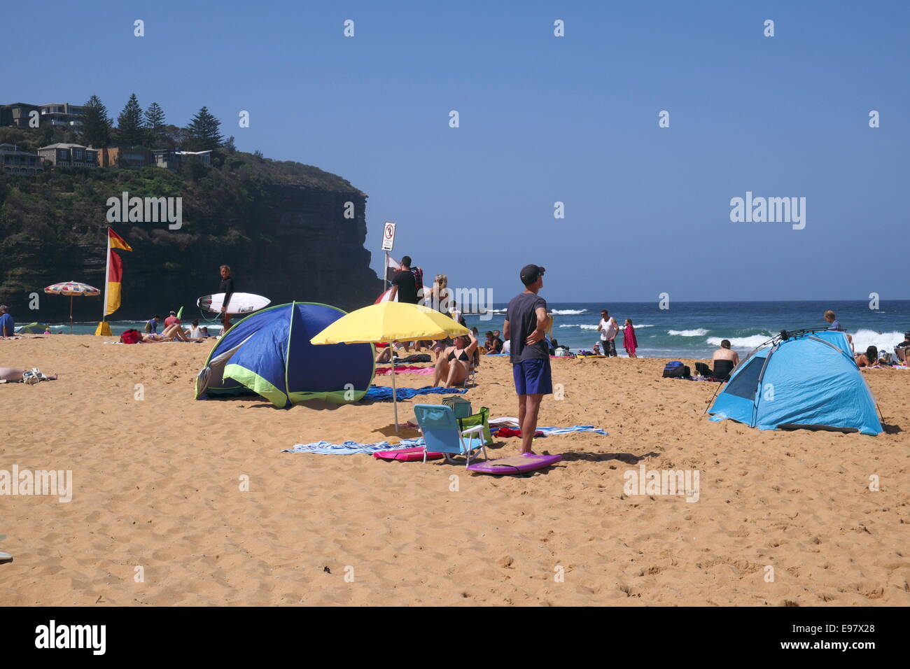 Bilgola beach on a spring day, sydney new south wales australia Stock ...