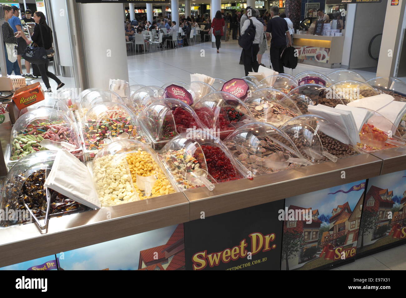 sydney airport departure lounge terminal 2 concourse area with shops ...