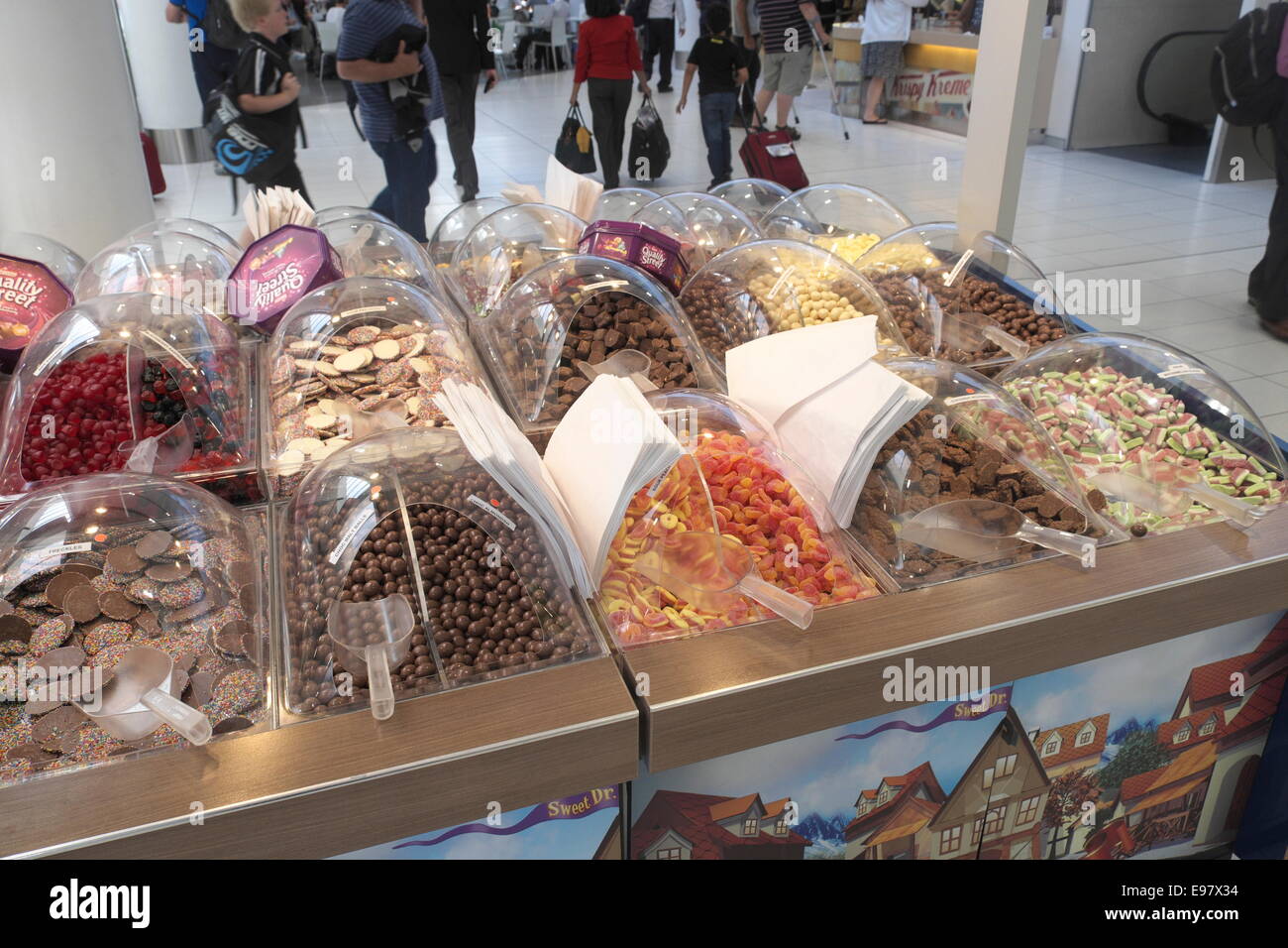 Sweets counter at Sydney airport departure lounge terminal 2 concourse ...