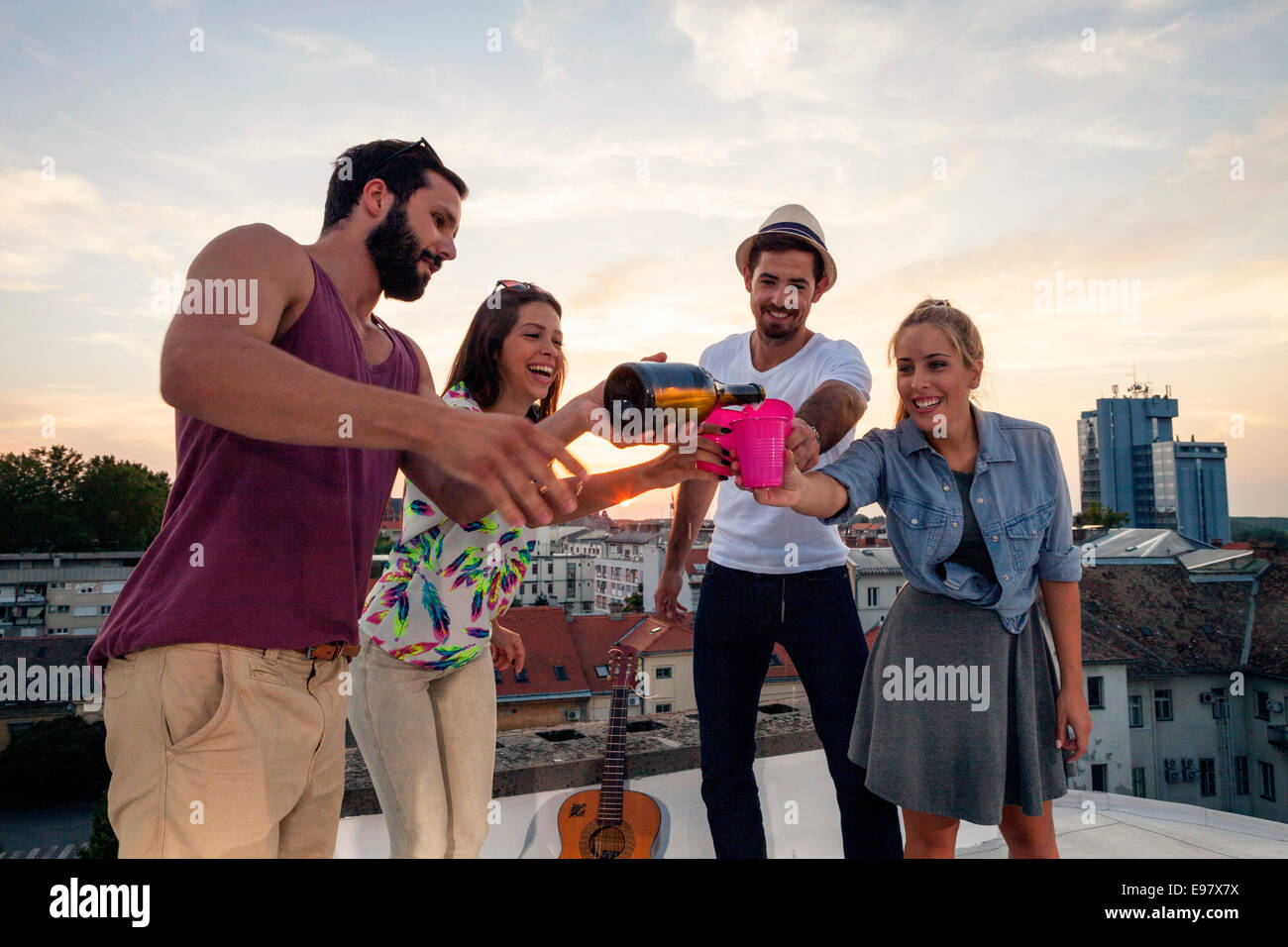 Rooftop terrace party hi-res stock photography and images - Alamy